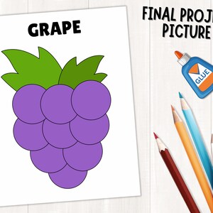 Printable Grape Craft Template | Letter G Craft | Summer Fruit Craft ...