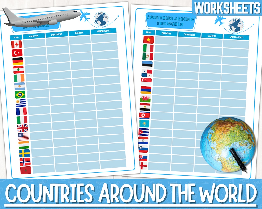 Printable Countries of the World Worksheets | Geography Worksheets ...