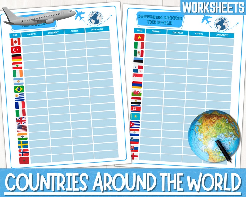 Printable Countries of the World Worksheets | Geography Worksheets ...