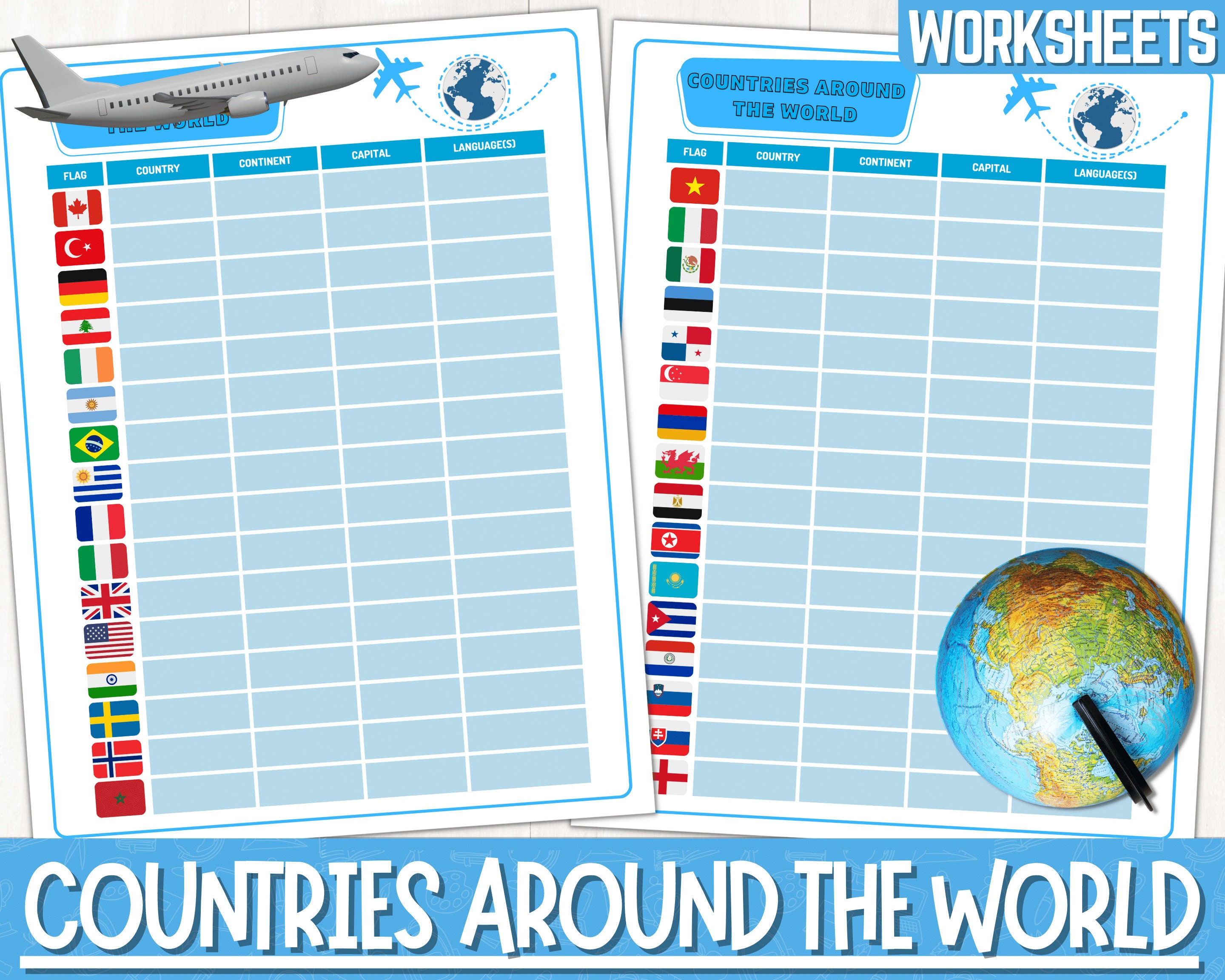 Printable Countries of the World Worksheets | Geography Worksheets ...