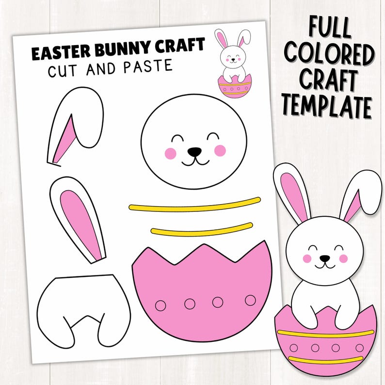 Printable Easter Bunny Craft Template | Easter Craft for Kids | Spring ...