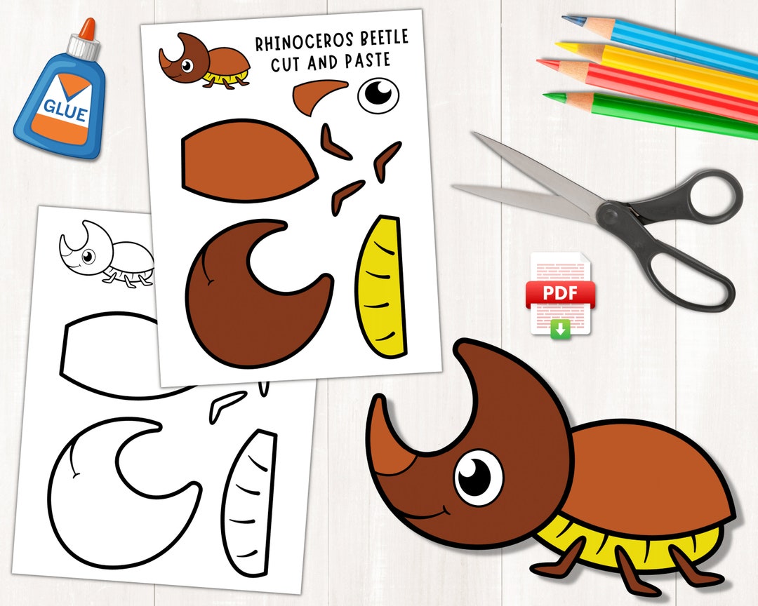 Rhinoceros Beetle Craft | Insect Craft Activity | Rhino Beetle Paper ...