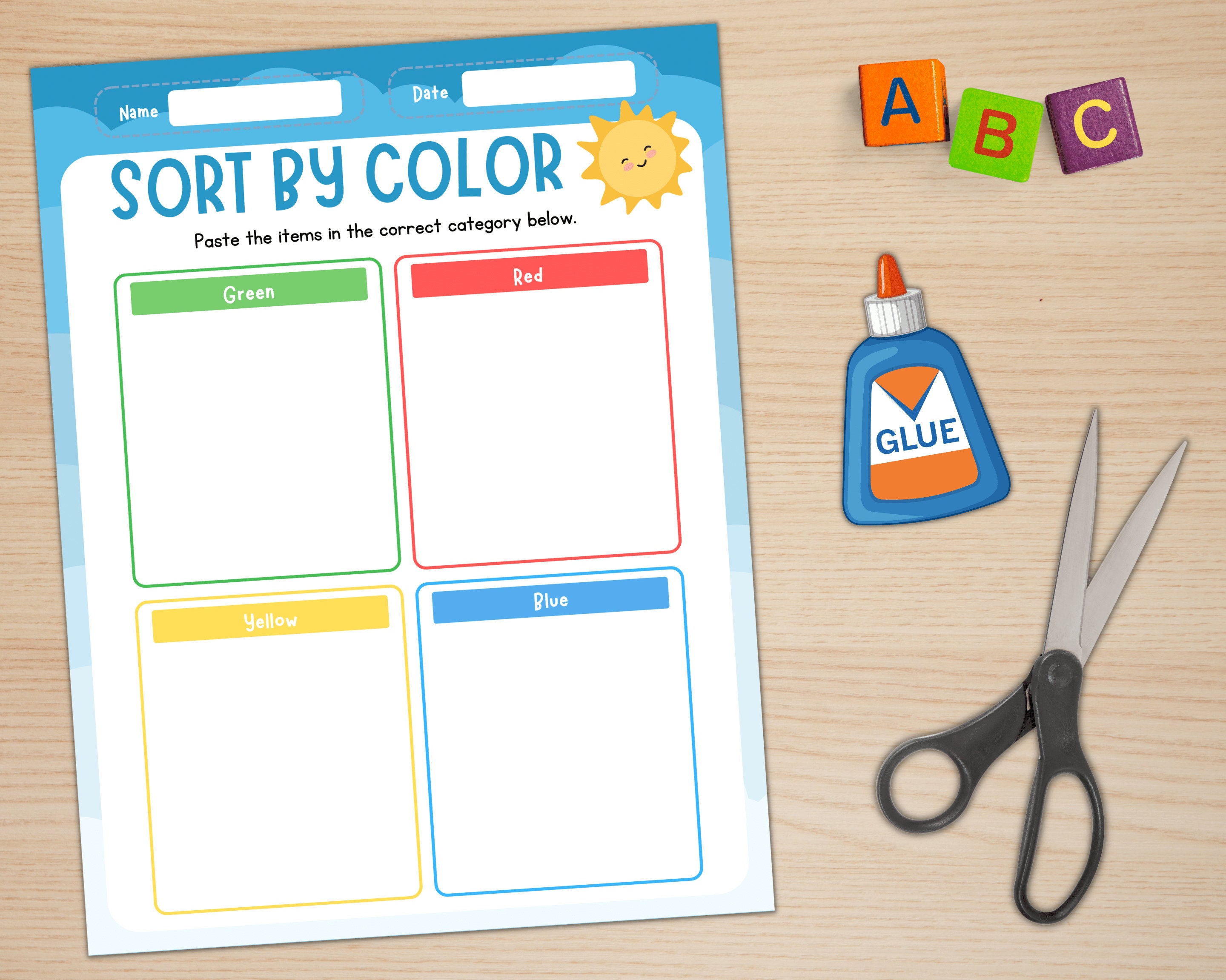 Sorting by Attributes Printable Worksheets | Sort by Shape | Sort by ...