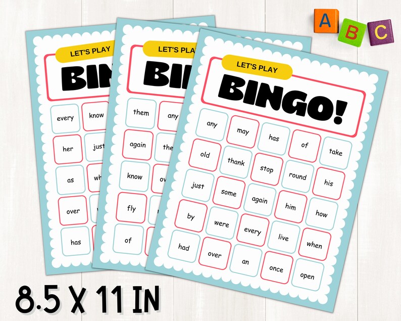 Sight Words Bingo Game for 1st Grade High-frequency Words for 1st Grade ...