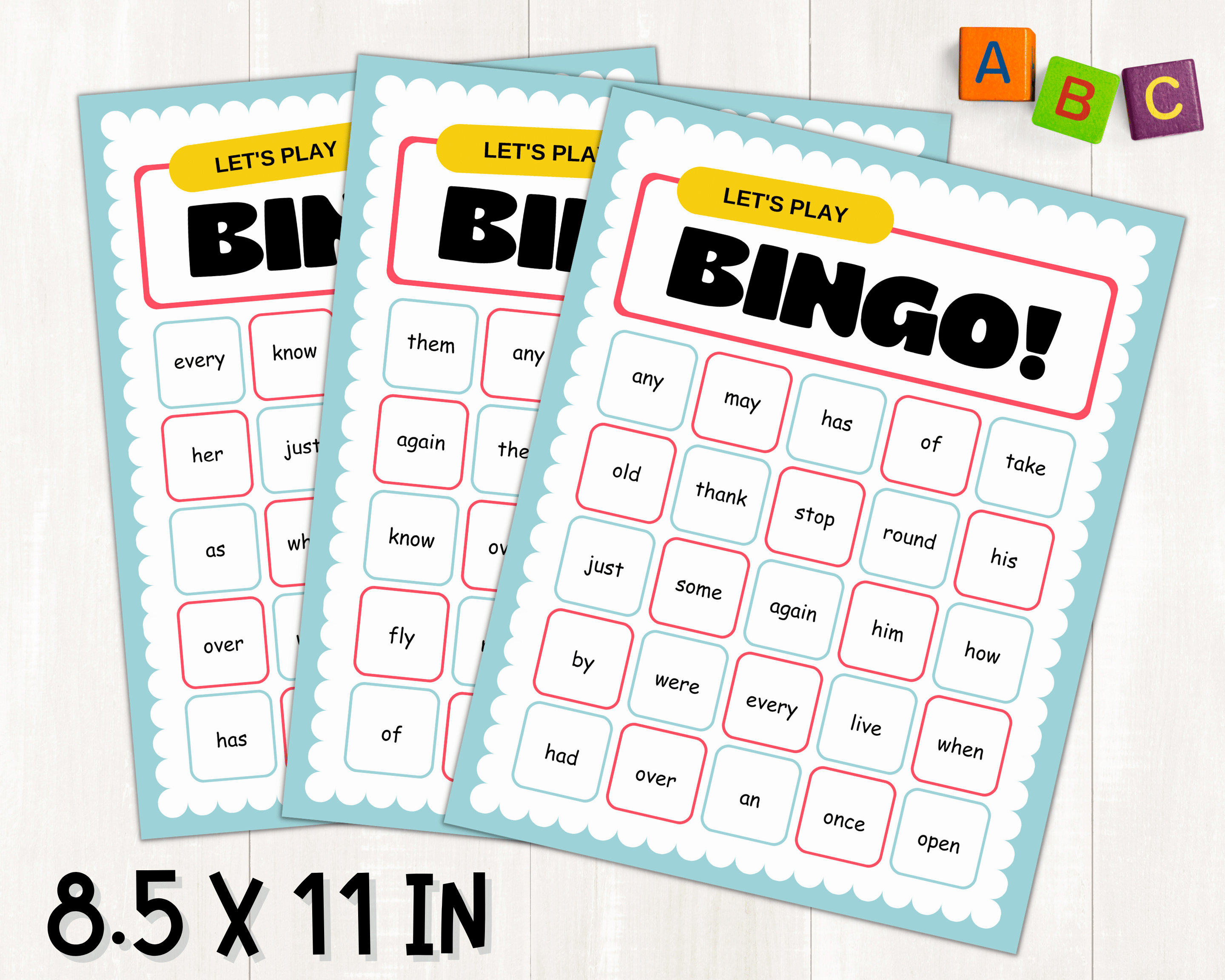 Sight Words Bingo Game for 1st Grade High-frequency Words for 1st Grade ...