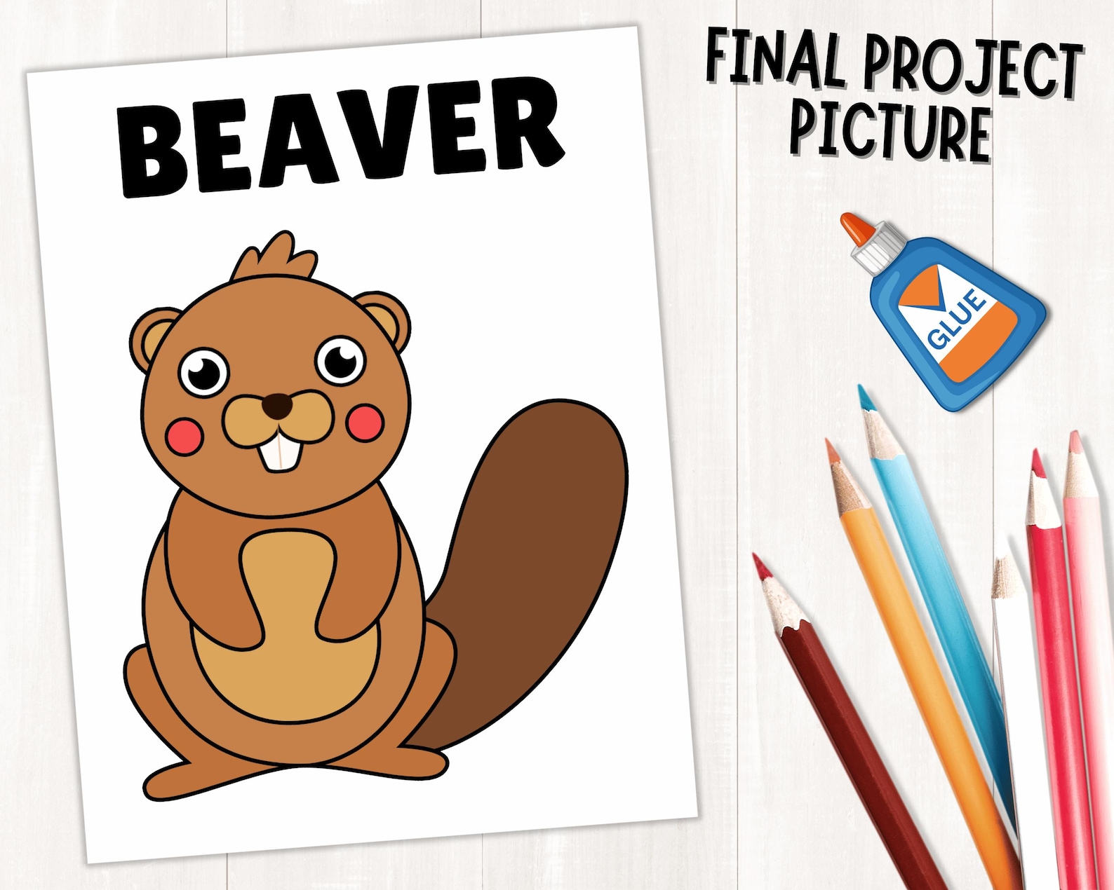 Printable Beaver Craft Template for Kids | Canada Day Activity | Summer ...
