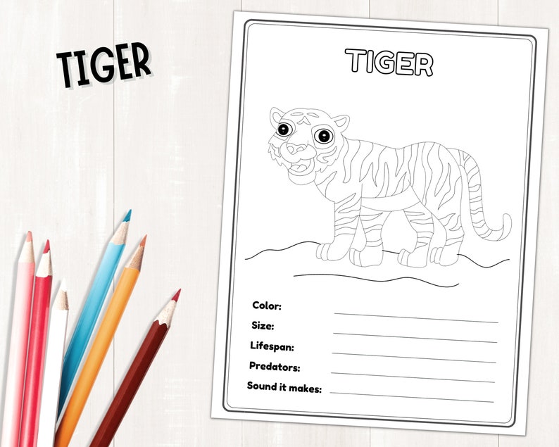 Printable Wild Animals Coloring Pages for Kids, Wild Animals Research ...