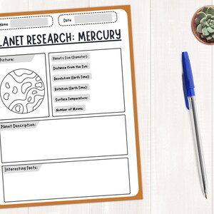 Solar System Planets Research Project Printable Templates, Planets Fact ...