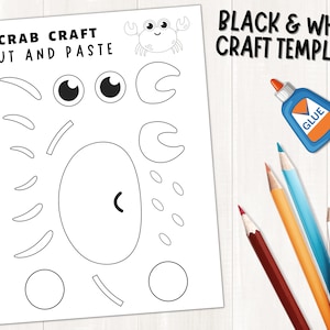 Crab Craft, Printable Template, Sea Life Activity, Ocean Animal Craft ...