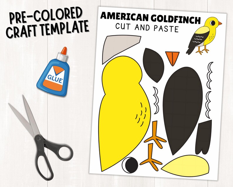 Printable Goldfinch Craft Template for Kids | Spring Bird Activity ...