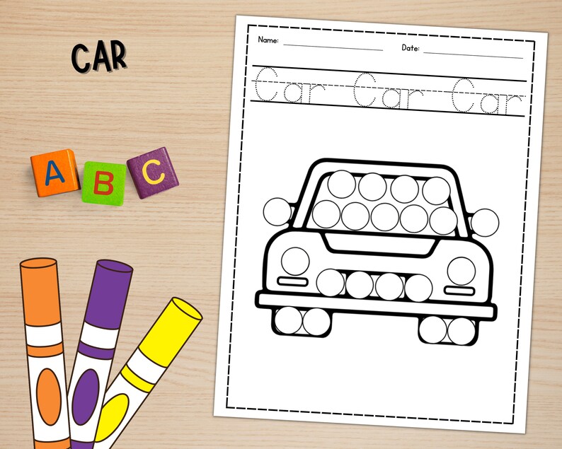 Transportation Do-a-dot Printables Vehicles Dot Markers Tracing ...