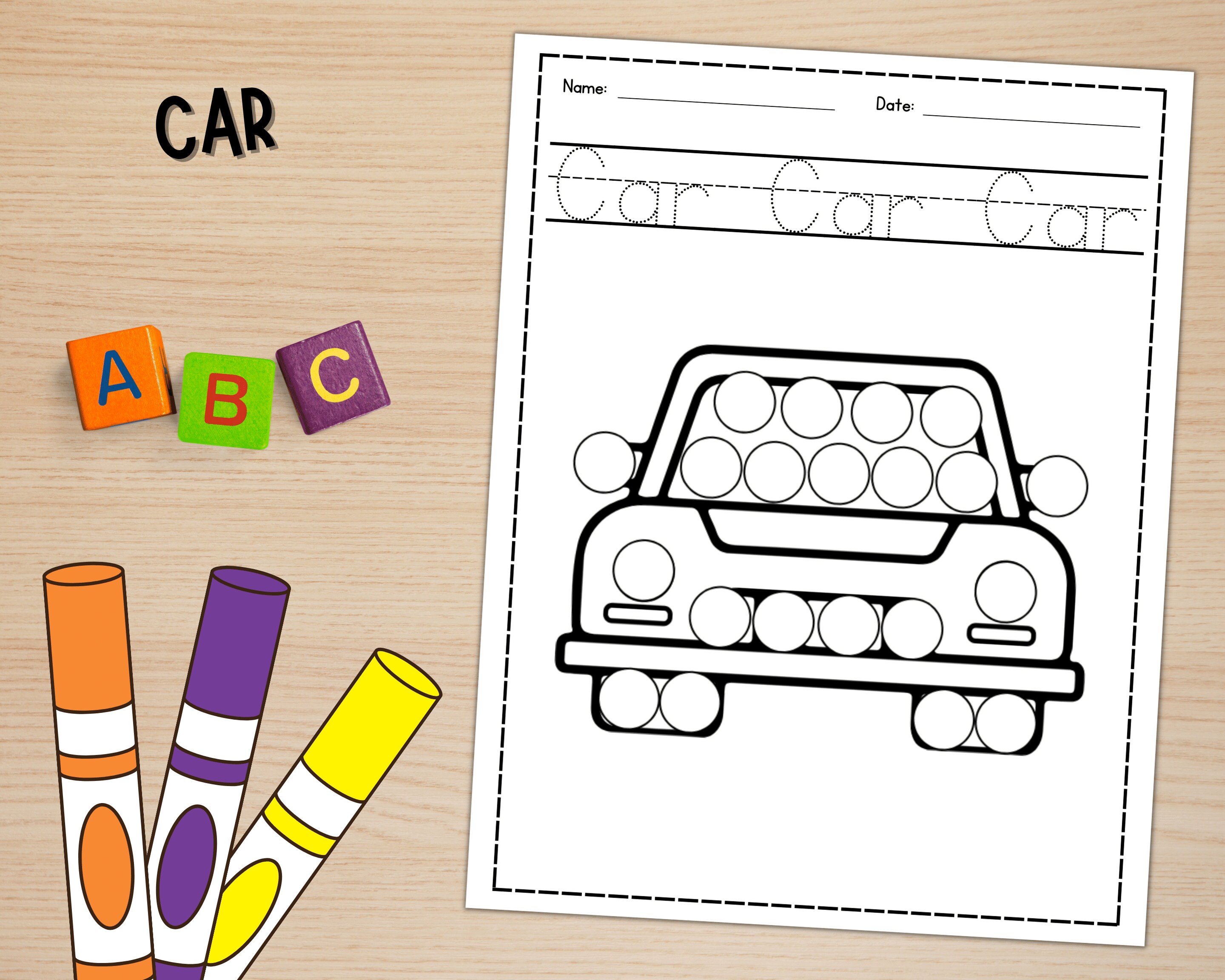 Transportation Do-a-dot Printables Vehicles Dot Markers Tracing ...
