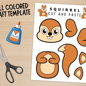 Printable Squirrel Craft Template | Forest Animal Craft | Fall ...