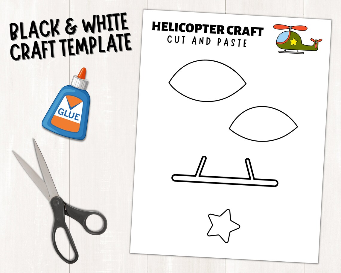 Printable Helicopter Craft | Transportation Craft | Helicopter Cut ...