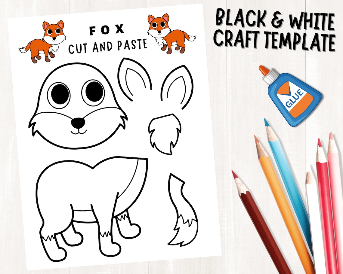 Printable Fox Craft Template for Kids Forest Animal Crafts Build a Fox ...