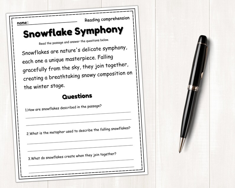 Winter Reading Comprehension Worksheets Reading Activities Passages and ...
