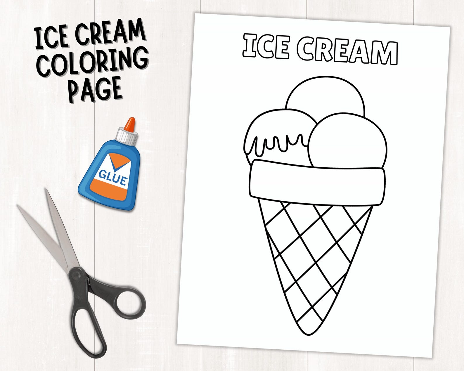 Ice Cream Cone Craft Template | Build an Ice Cream Cone | Summer Craft ...