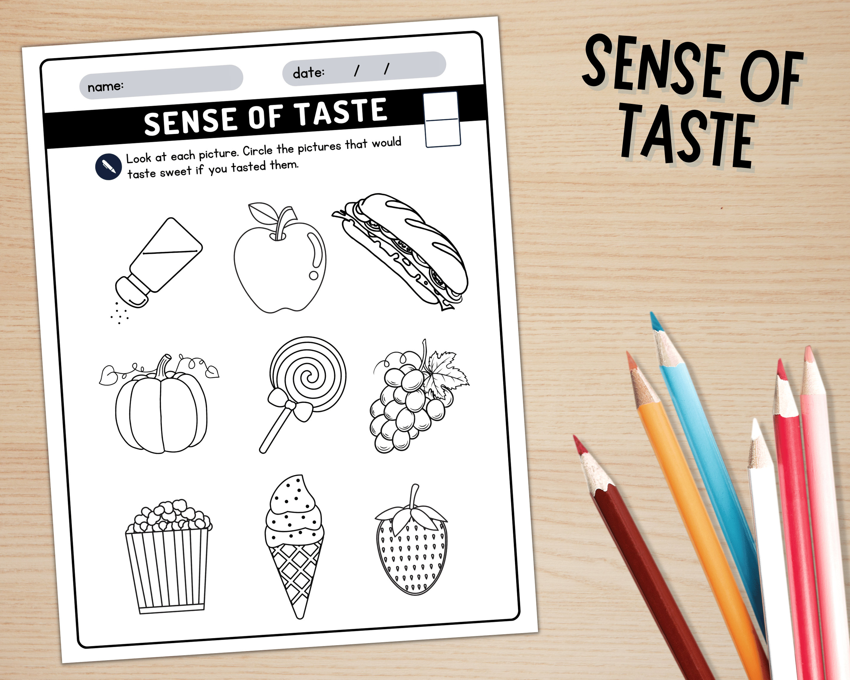 My Five Senses Activities Worksheets, 5 Senses Coloring Sheets ...