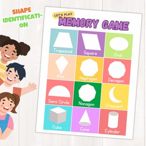 2D and 3D Shapes Memory Game for Kids | 2D Shape Matching Cards ...