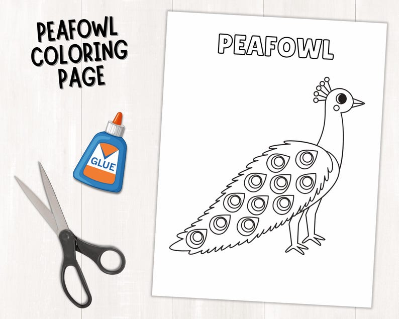 Printable Peafowl Craft for Kids | National Bird of India | Peacock ...