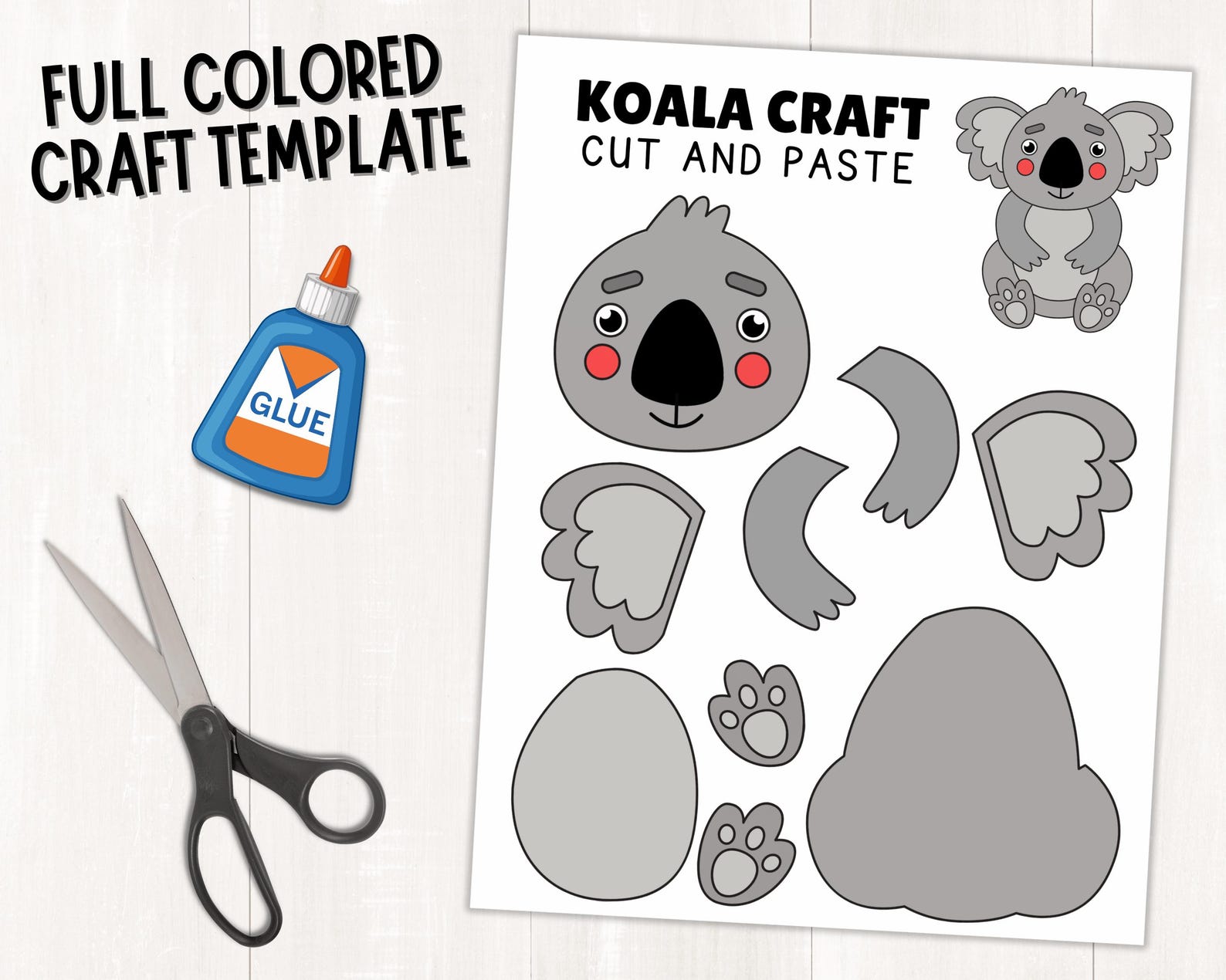 Printable Koala Craft Template for Kids | Australia Day Activities ...