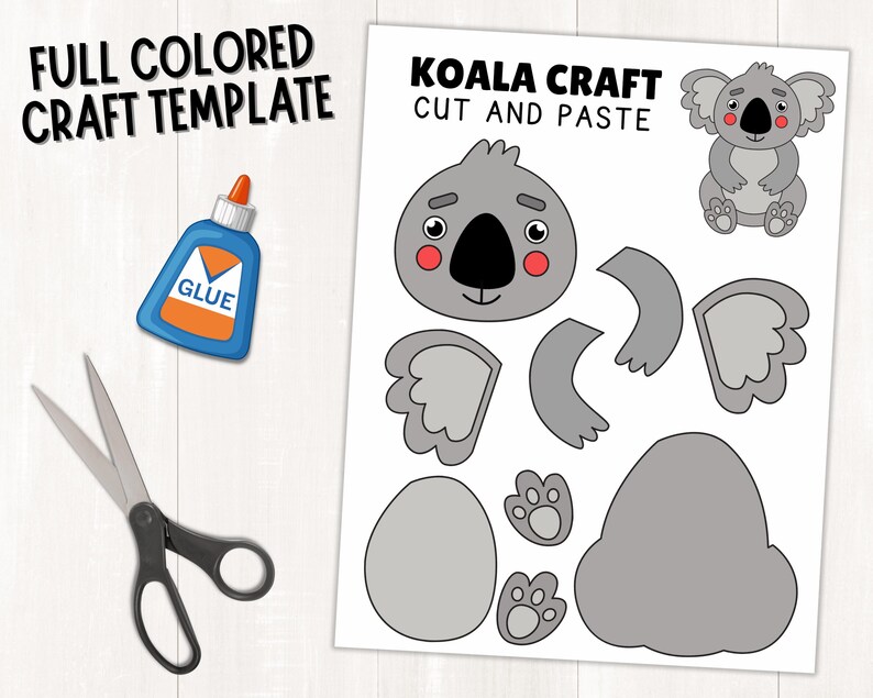 Printable Koala Craft Template for Kids | Australia Day Activities ...