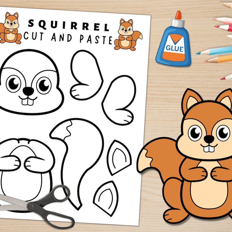 Squirrel Craft Template - Etsy