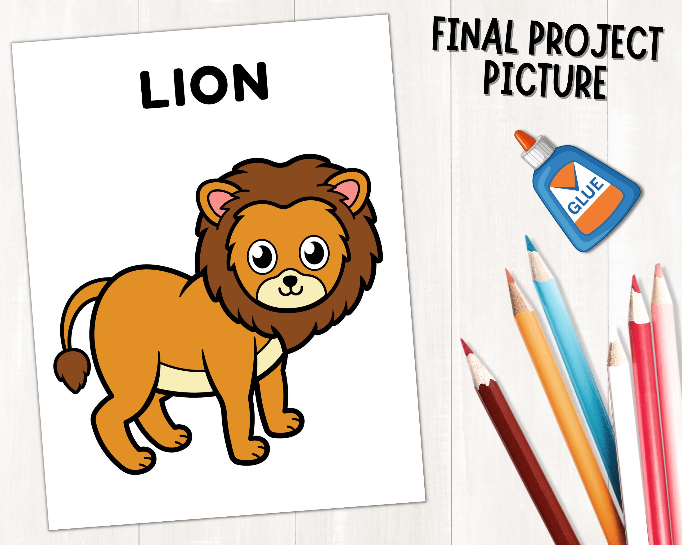 Printable Lion Craft for Kids | Safari Animal Craft | Preschool Crafts ...