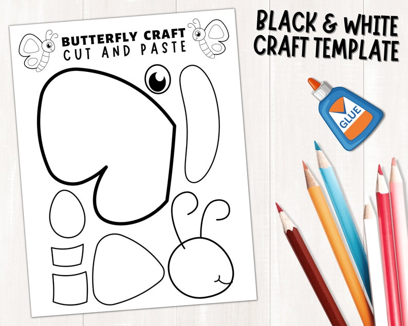Butterfly Craft Template, Printable, Spring Activities, Insect Craft ...
