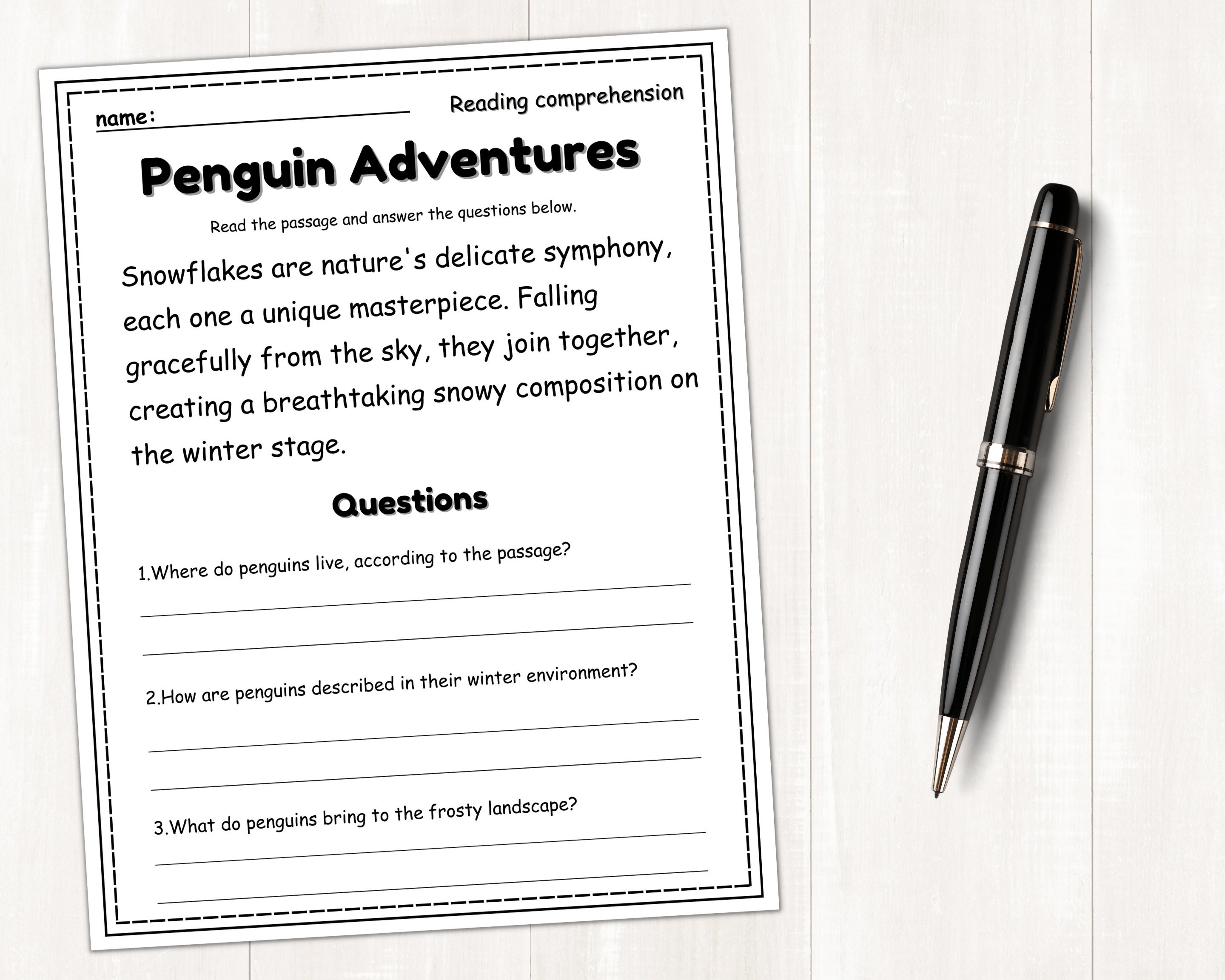 Winter Reading Comprehension Worksheets Reading Activities Passages and ...