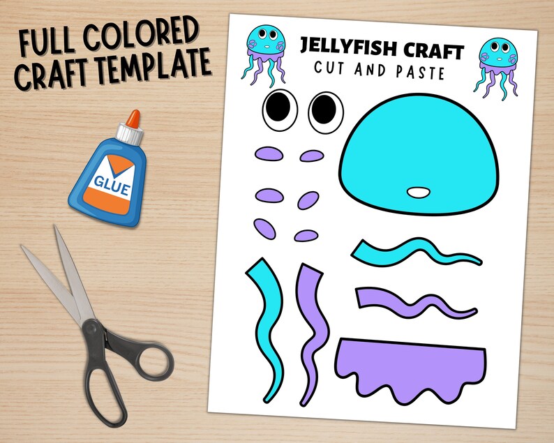 Jellyfish Craft | Sea Life Activity | Ocean Animals Craft | Cut & Paste ...