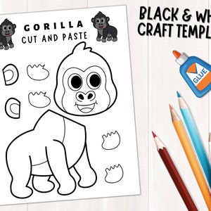 Printable Gorilla Craft for Kids | Forest Animal Craft | Zoo Animal ...