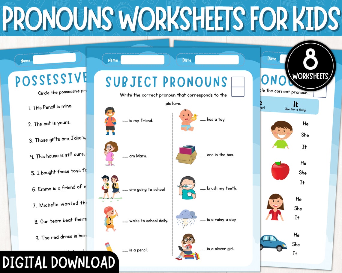 Subject, Object, and Possessive Pronouns Printable Worksheets, Pronouns ...