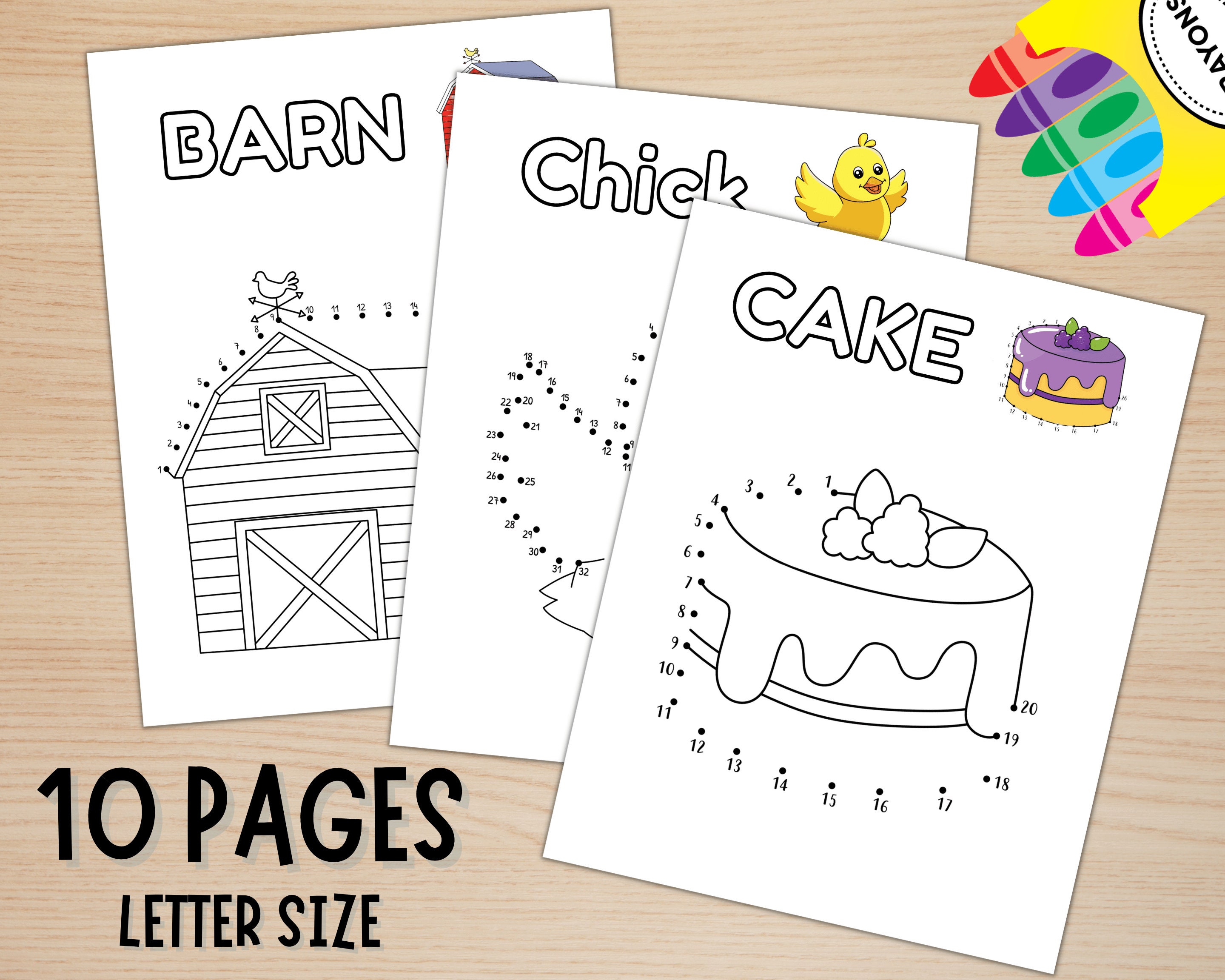 Dot to Dot Worksheets for Kids Connect the Dots Activity Pages ...