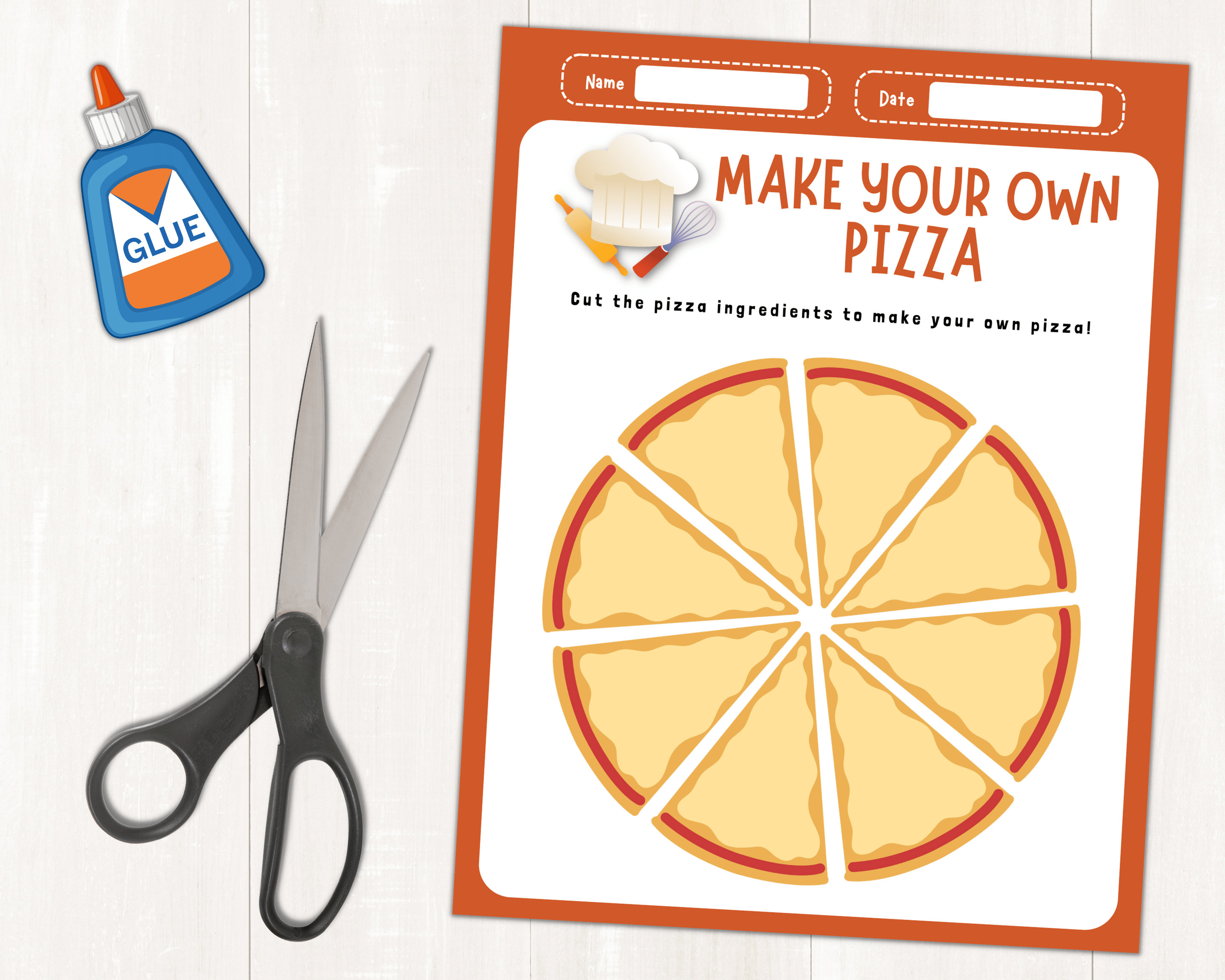 Make Your Own Pizza Activity Sheets | Pizza Craft Printable Template ...
