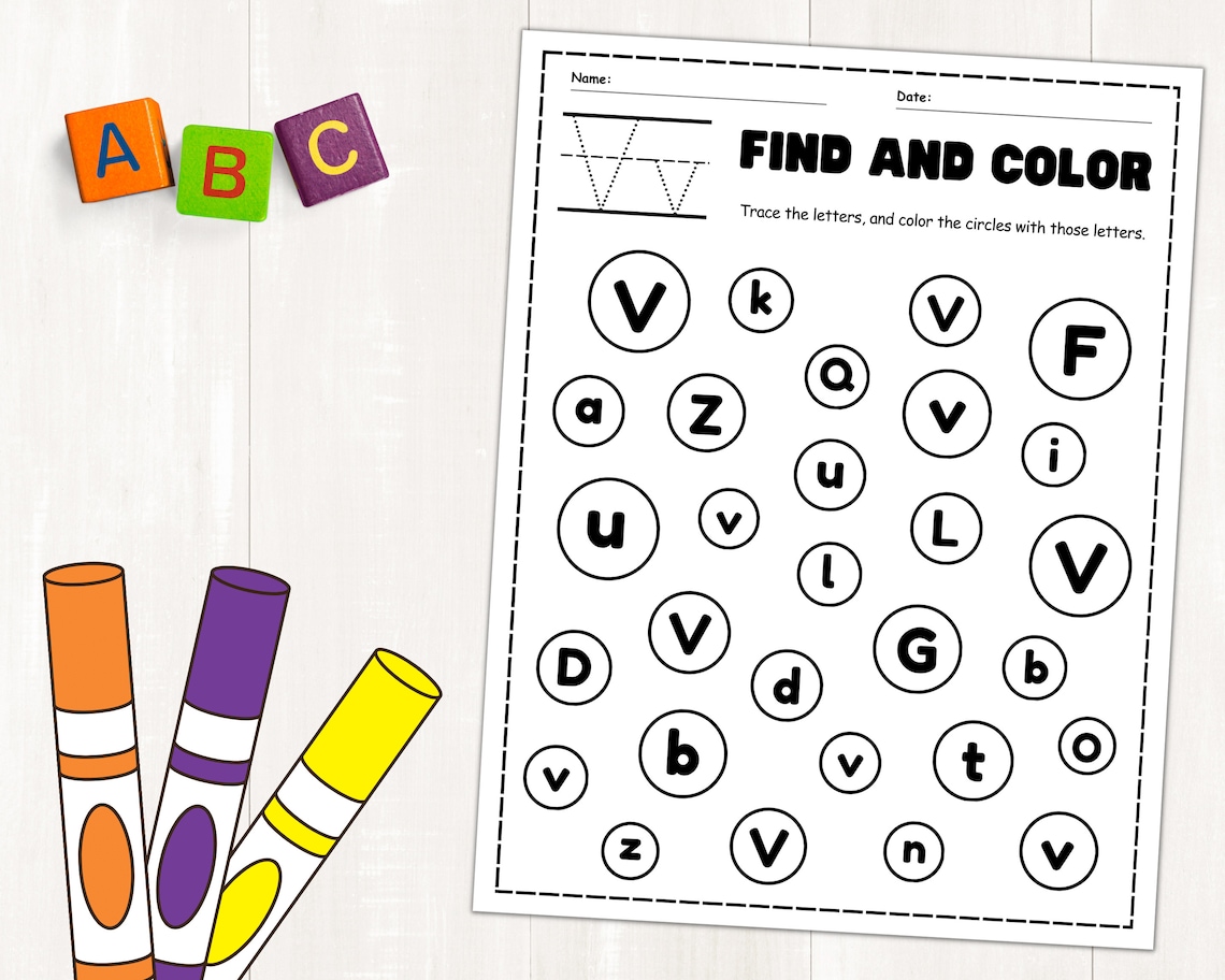 Alphabet Find and Color Worksheets | Alphabet Letter Recognition ...
