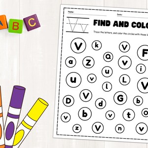 Alphabet Find and Color Worksheets | Alphabet Letter Recognition ...