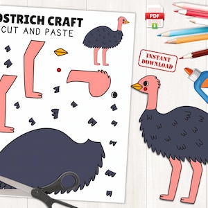 Printable Ostrich Craft Template for Kids | African Animal Activity ...