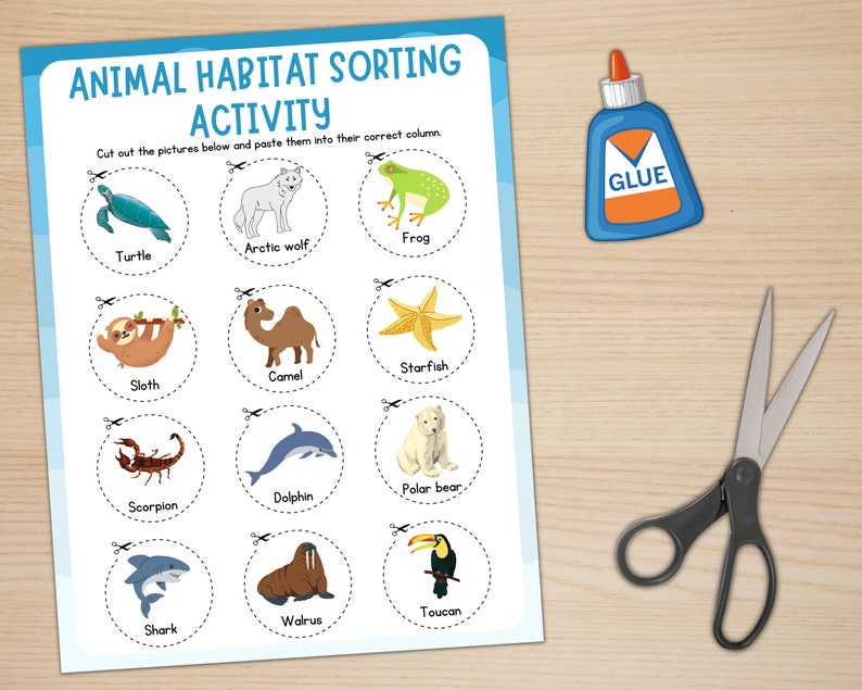 Animal Habitats Sorting Activity | Cut & Paste | Animal Habitats ...