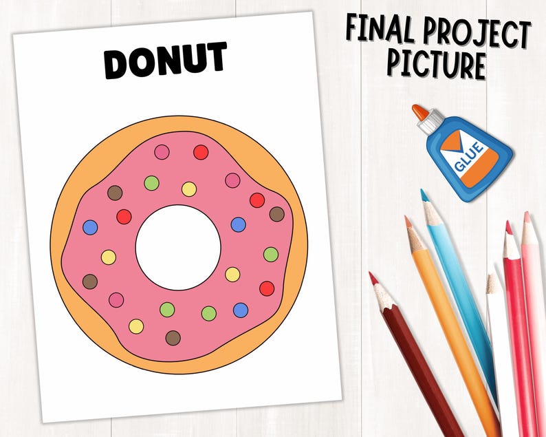 Donut Craft for Kids | Printable Food Craft Activity | Birthday ...