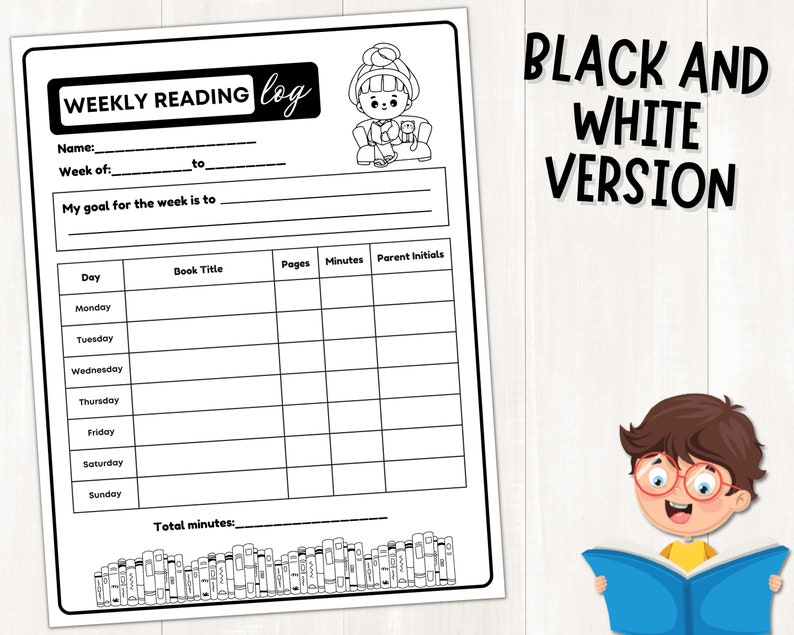 Weekly Reading Logs Printable Weekly Reading Trackers - Etsy