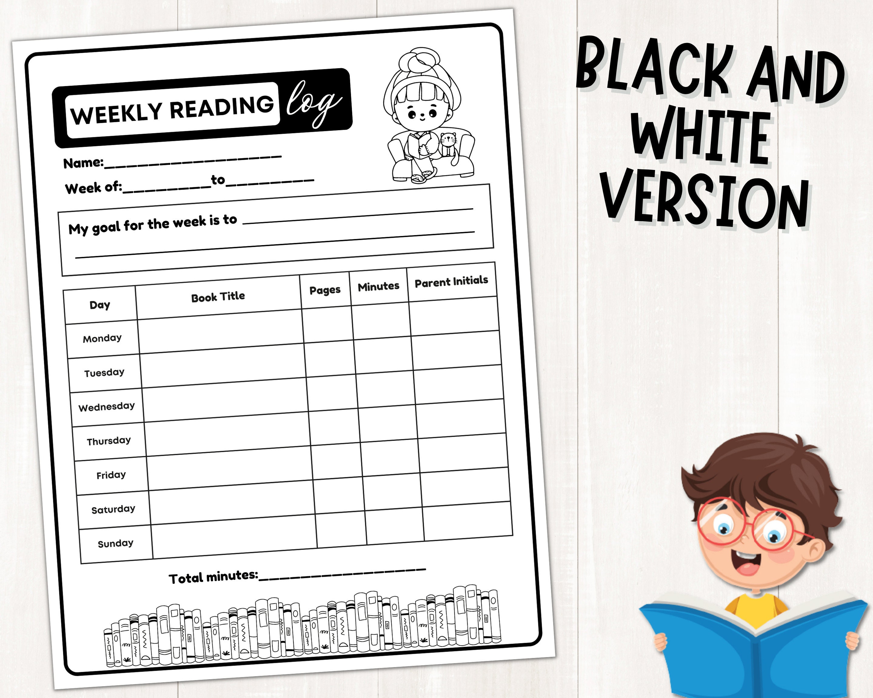 Weekly Reading Logs Printable Weekly Reading Trackers Reading Homework ...