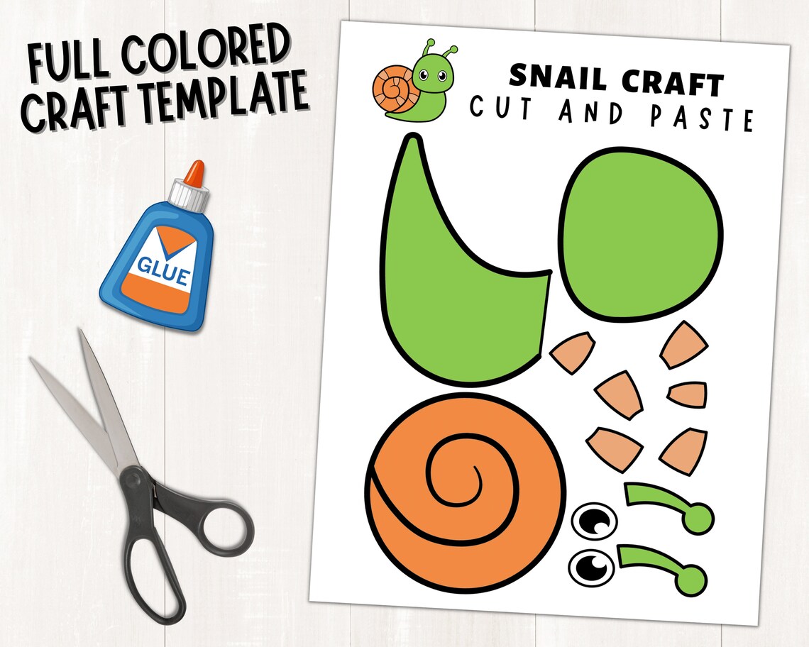 Printable Snail Craft for Kids Spring Activities Build a Snail Indoor ...