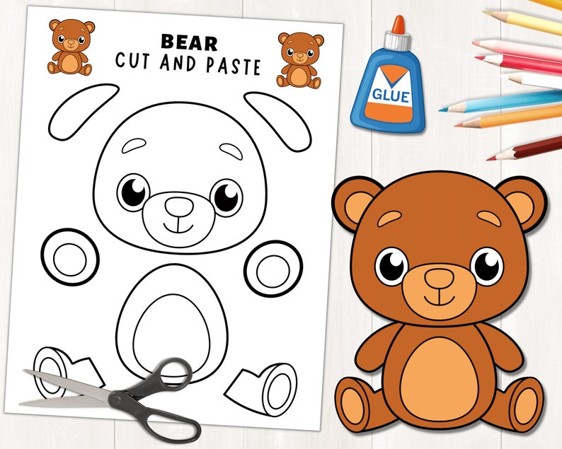 Printable Bear Craft | Forest Animals Craft | Zoo Animal Activity ...