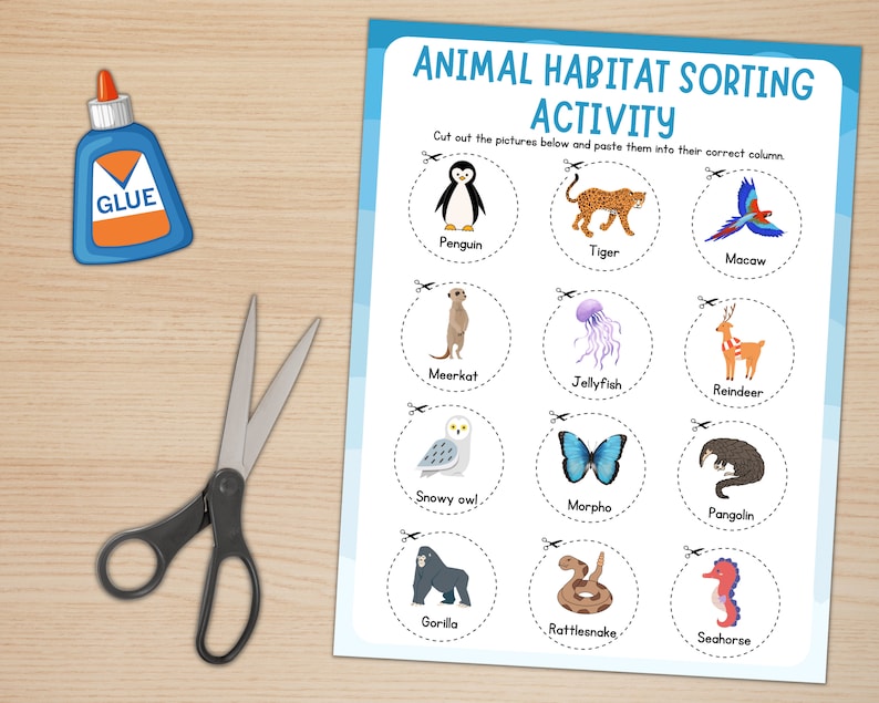 Animal Habitats Sorting Activity | Cut & Paste | Animal Habitats ...