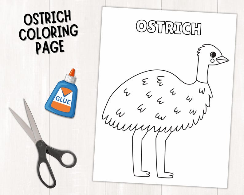Printable Ostrich Craft Template for Kids | African Animal Activity ...