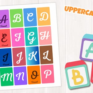 Cursive Moveable Alphabet Cards: Uppercase & Lowercase Letters ...