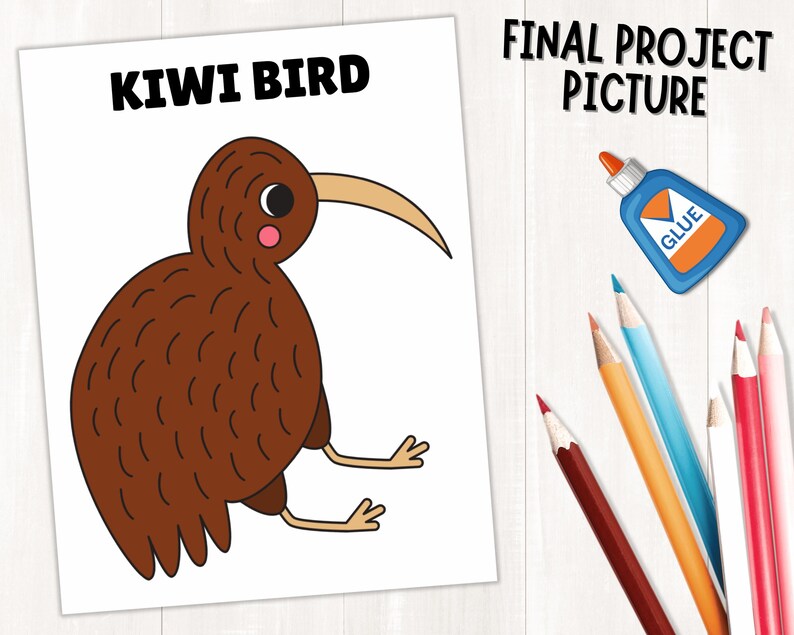 Kiwi Bird Craft Template: New Zealand Animal Activity (PDF Download) - Etsy
