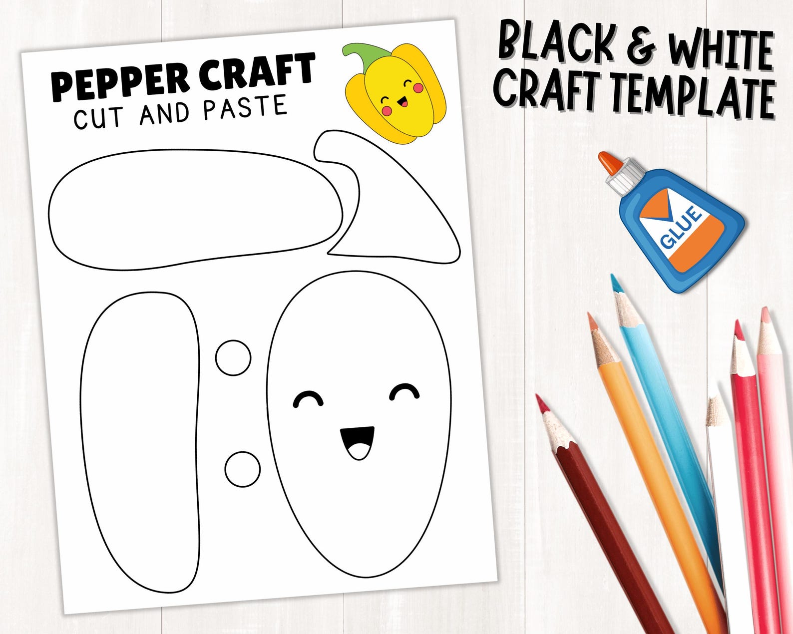 Printable Pepper Craft Template | Vegetable Craft Activity | Build a ...