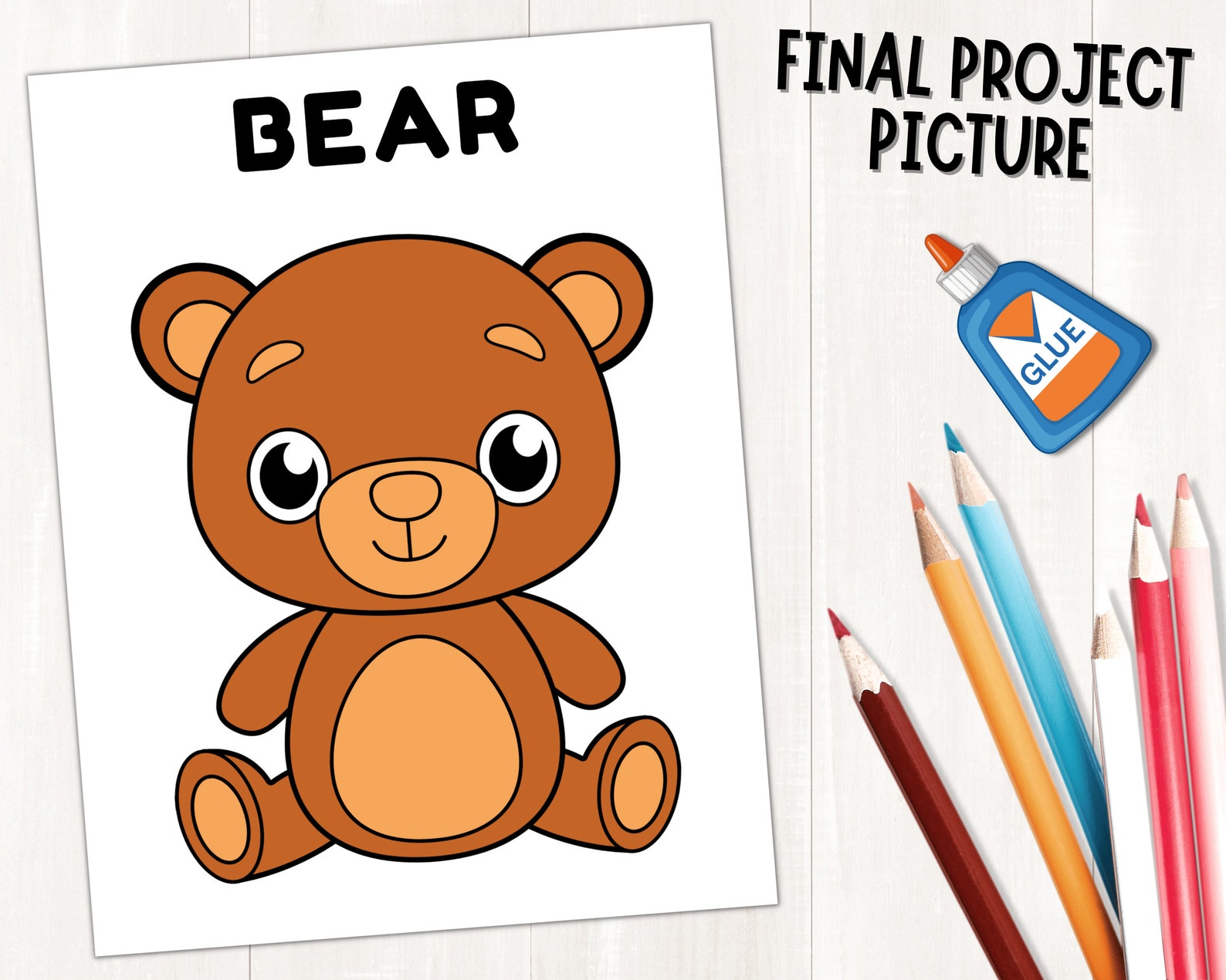 Printable Bear Craft | Forest Animals Craft | Zoo Animal Activity ...